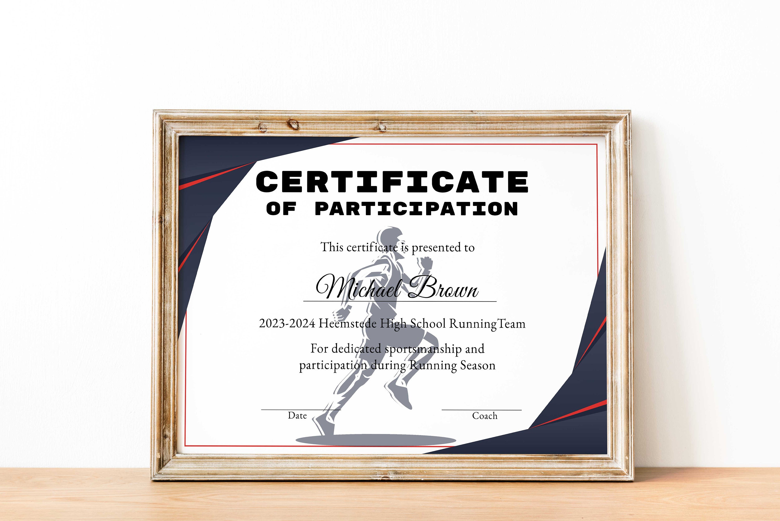 Editable Running Certificate Award Template, Sports Certificate ...