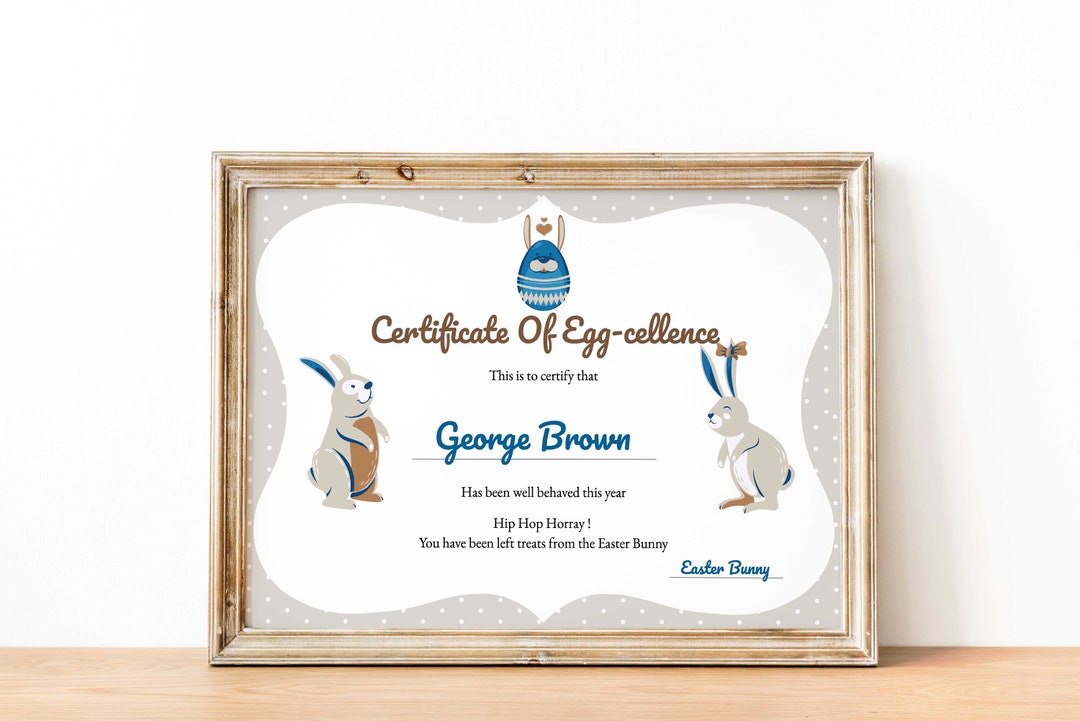 Easter Bunny Certificate Printable, Easter Bunny Certificate, Easter ...
