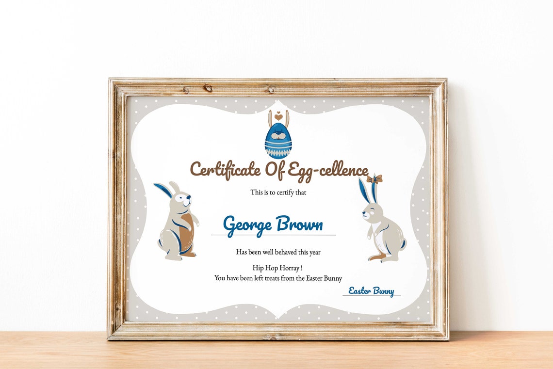 Easter Bunny Certificate Printable, Easter Bunny Certificate, Easter ...