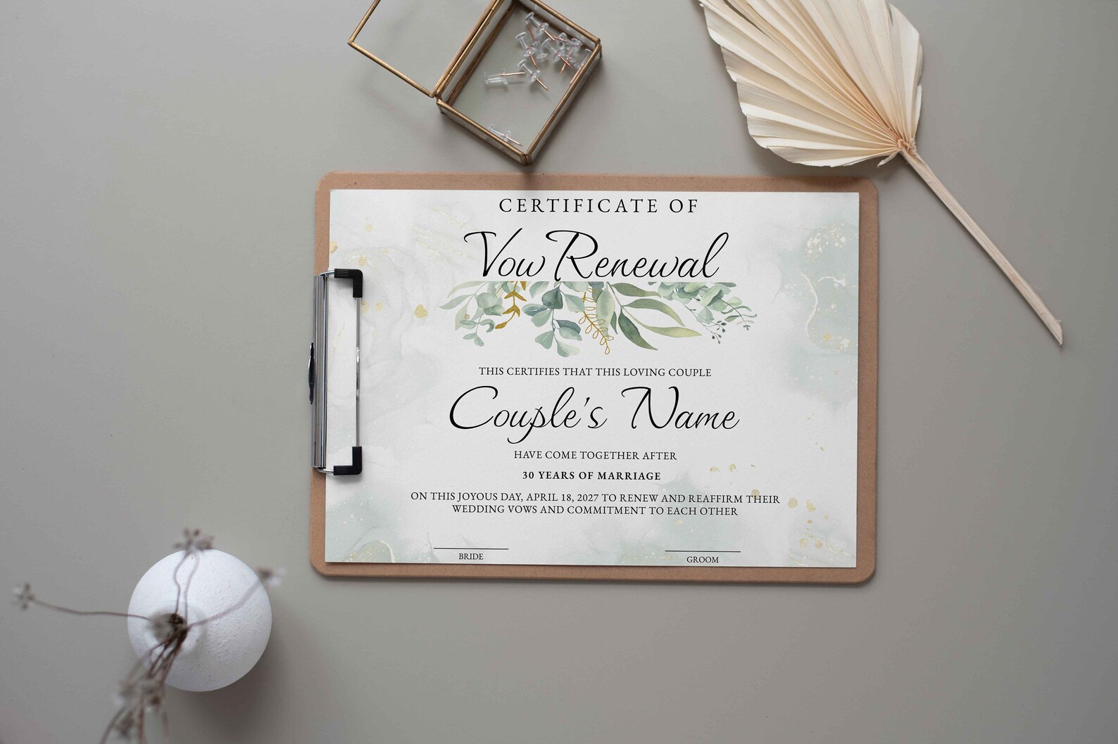 Vow Renewal Certificate, Editable Printable Wedding Certificate ...