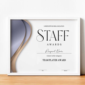 Best Staff Awards, Funniest Staff Member, Team Player Award EDITABLE ...