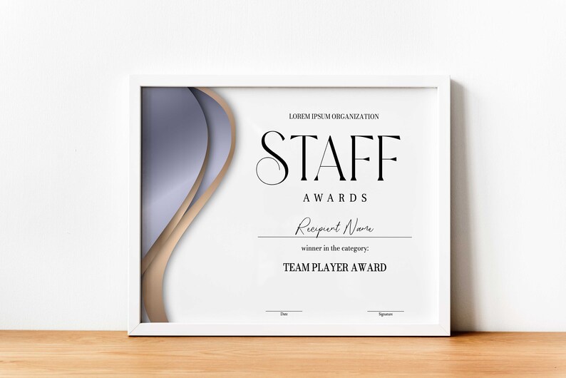 Best Staff Awards, Funniest Staff Member, Team Player Award EDITABLE ...