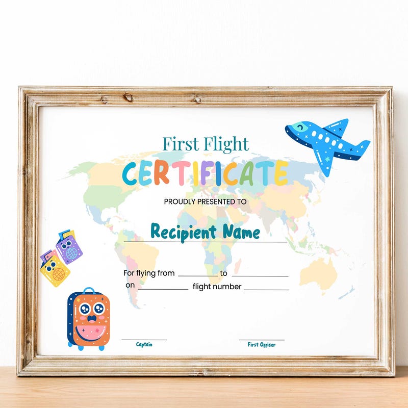 First Flight Certificate - Etsy