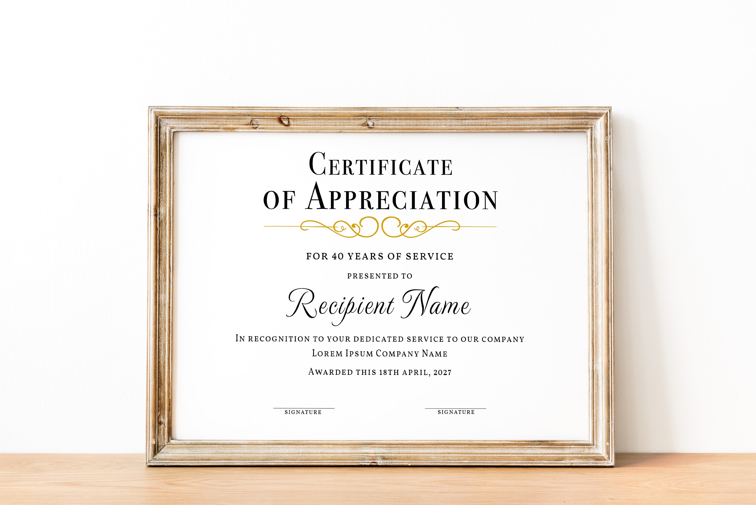 Editable Years of Service Certificate of Appreciation Template ...