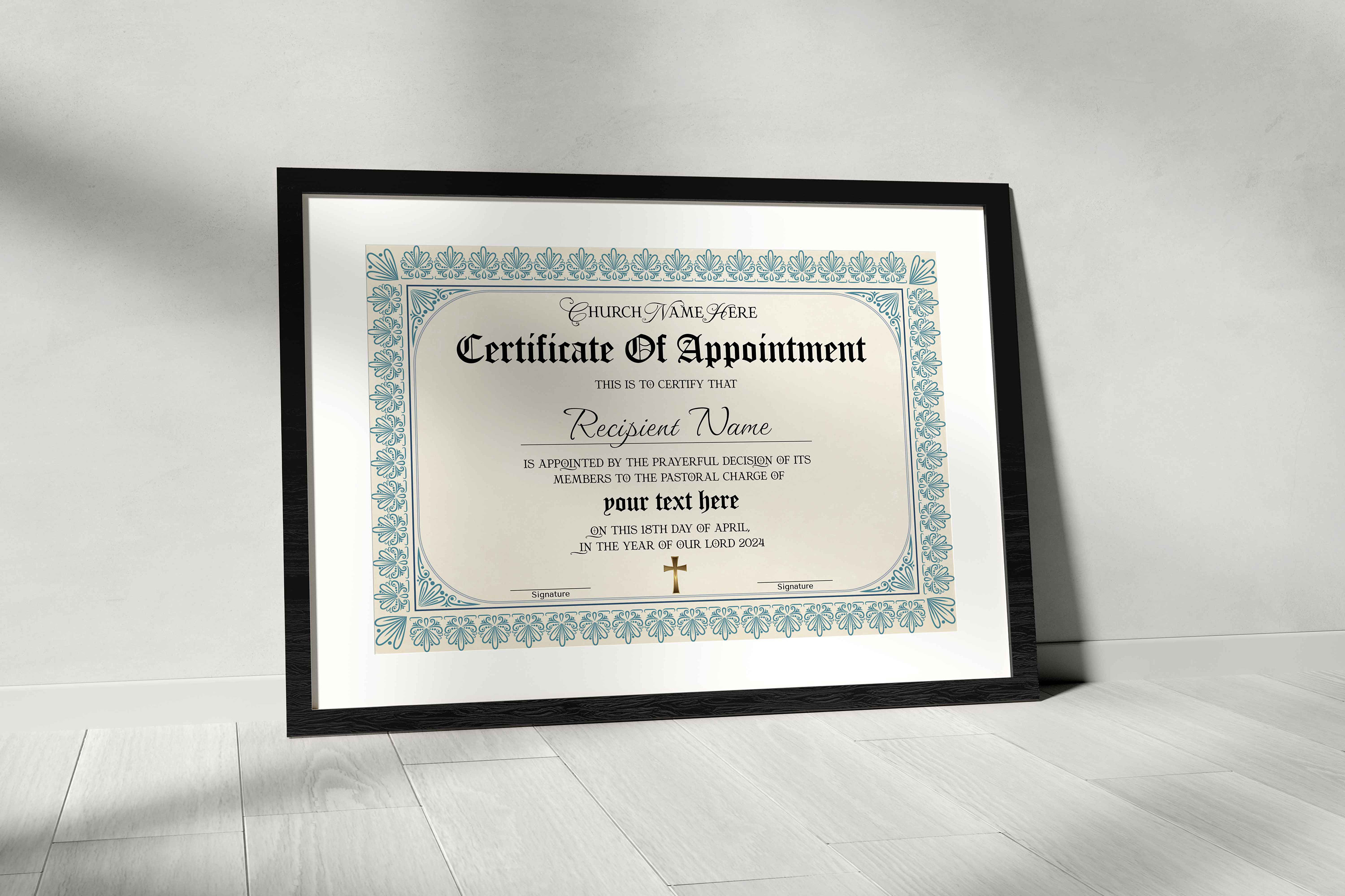 Editable Appointment Certificate Template, Printable Bishop Pastor ...