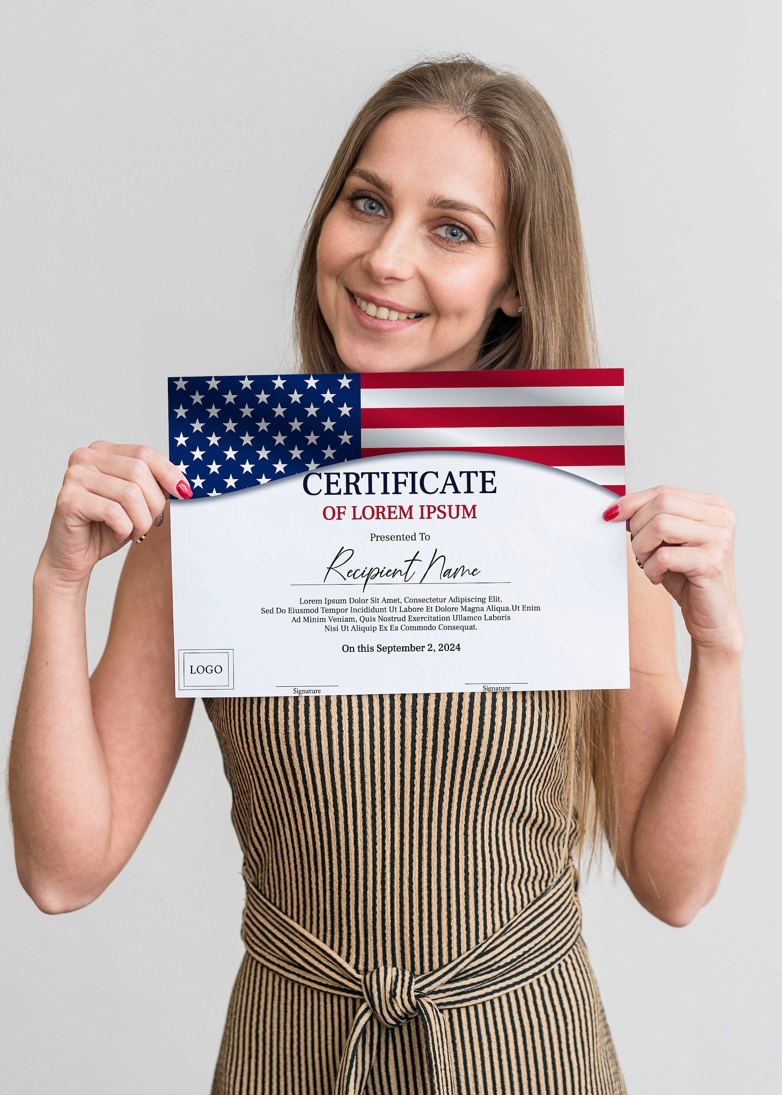 Veteran's Certificate of Appreciation, 4th of July Template, Editable ...