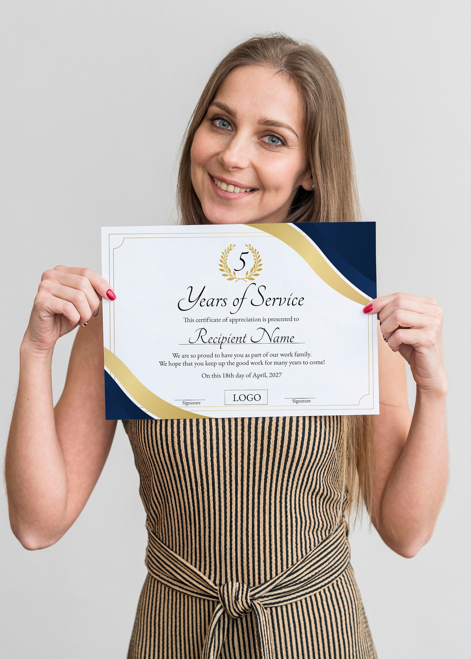 5 Years of Service Anniversary Award Certificate of Appreciation ...