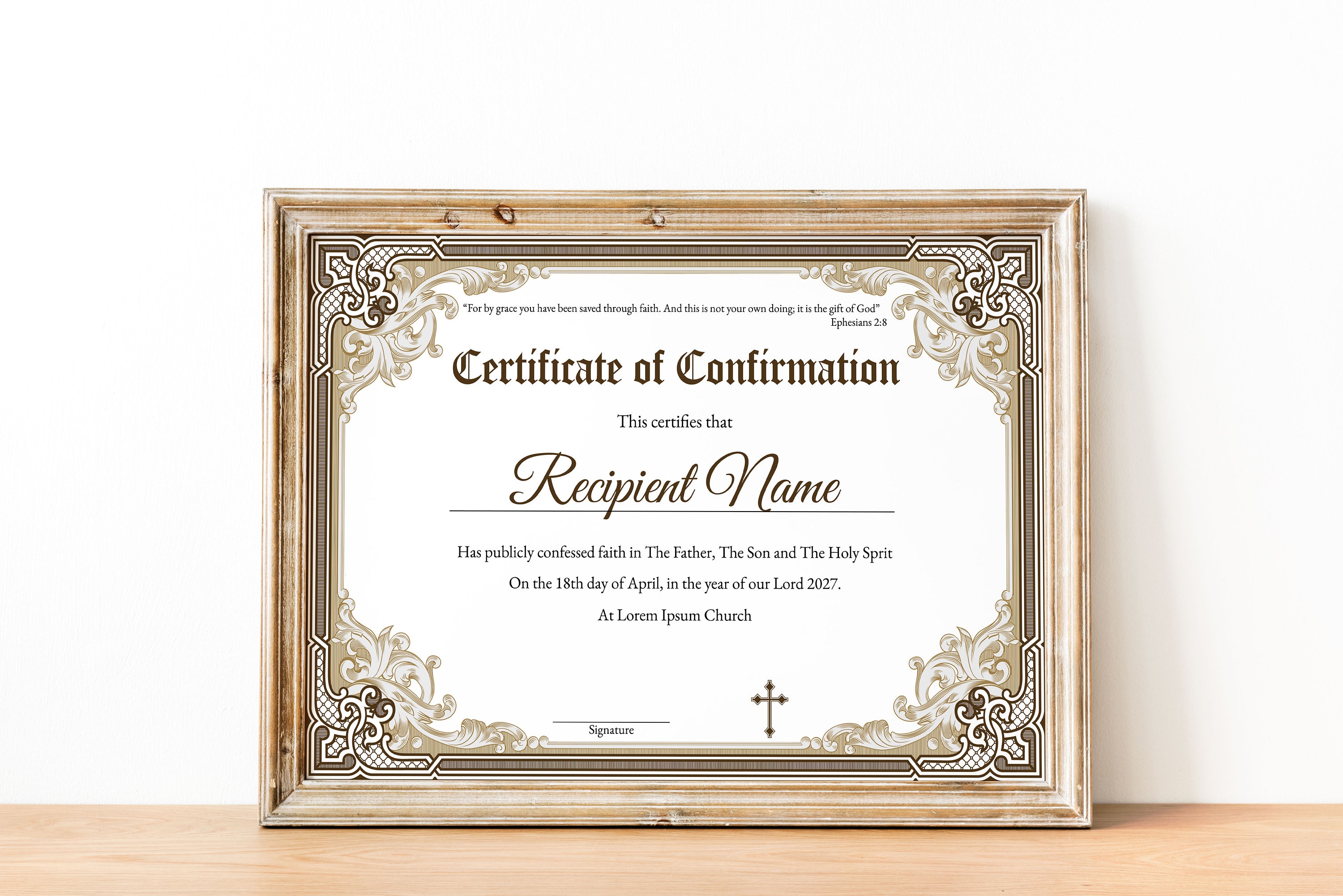 Editable Confirmation Certificate Template, Printable Certificate of ...