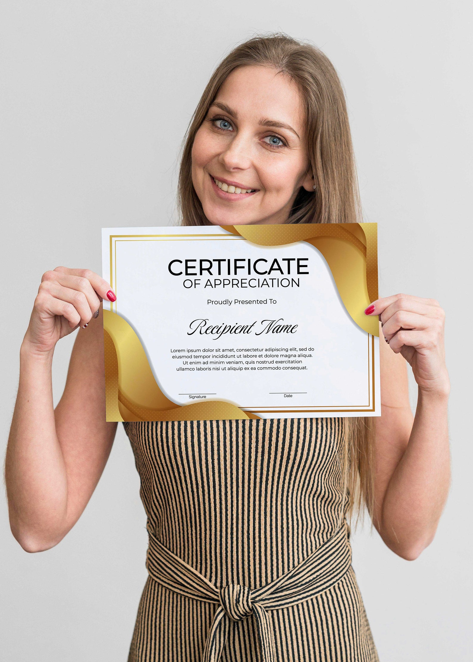 Modern Gold Certificate of Appreciation Printable Appreciation Award ...