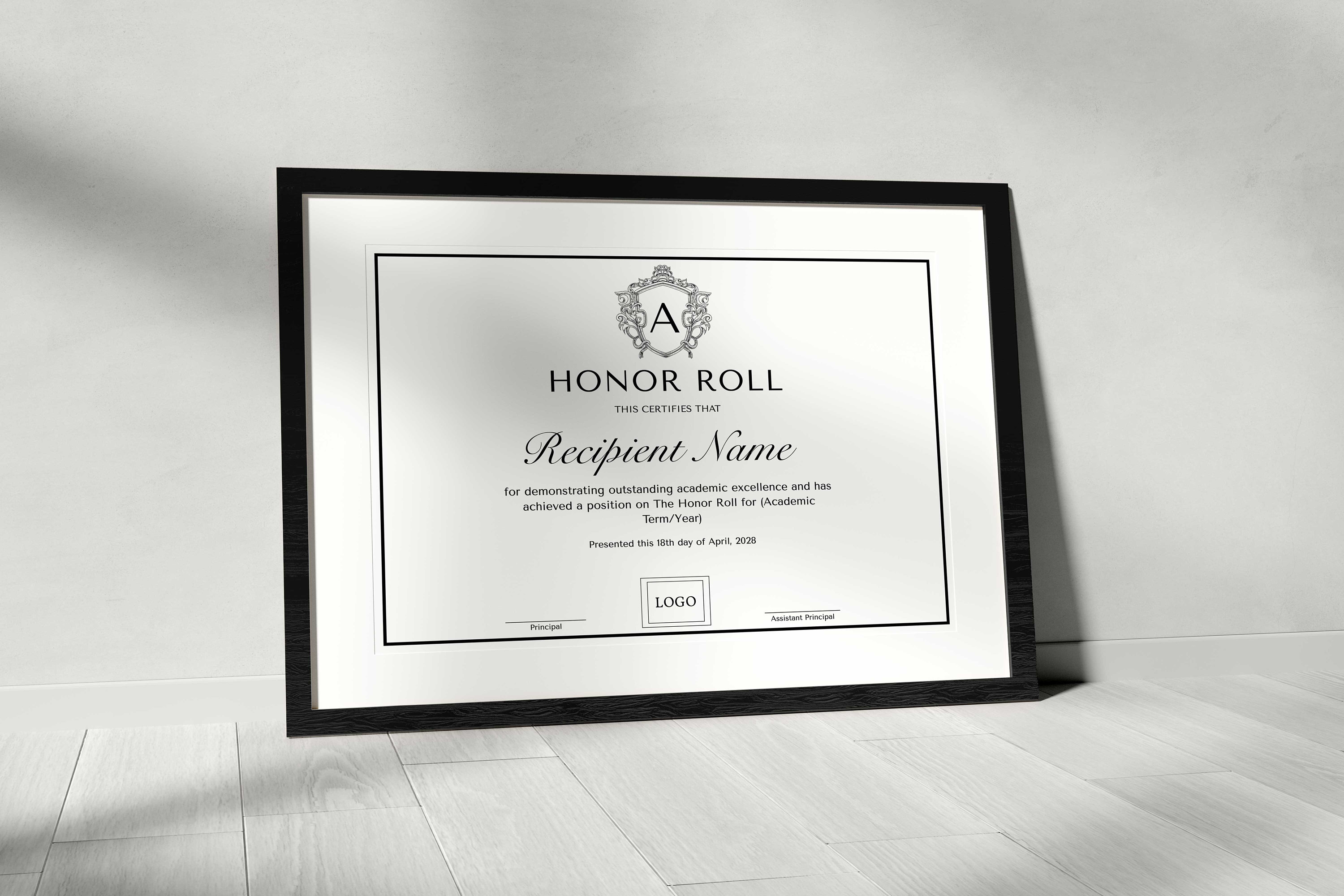 Editable Honor Roll Certificate Template, Elementary School Student ...