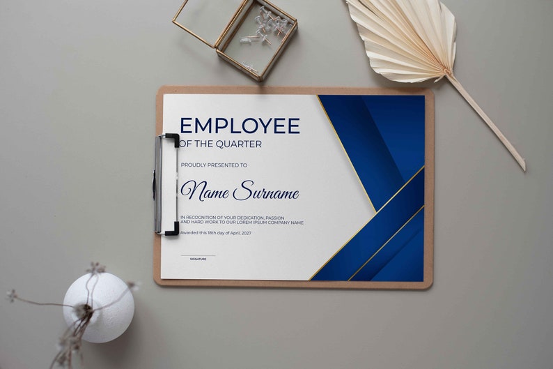 Editable Employee of the Quarter Certificate Template, Minimalist ...