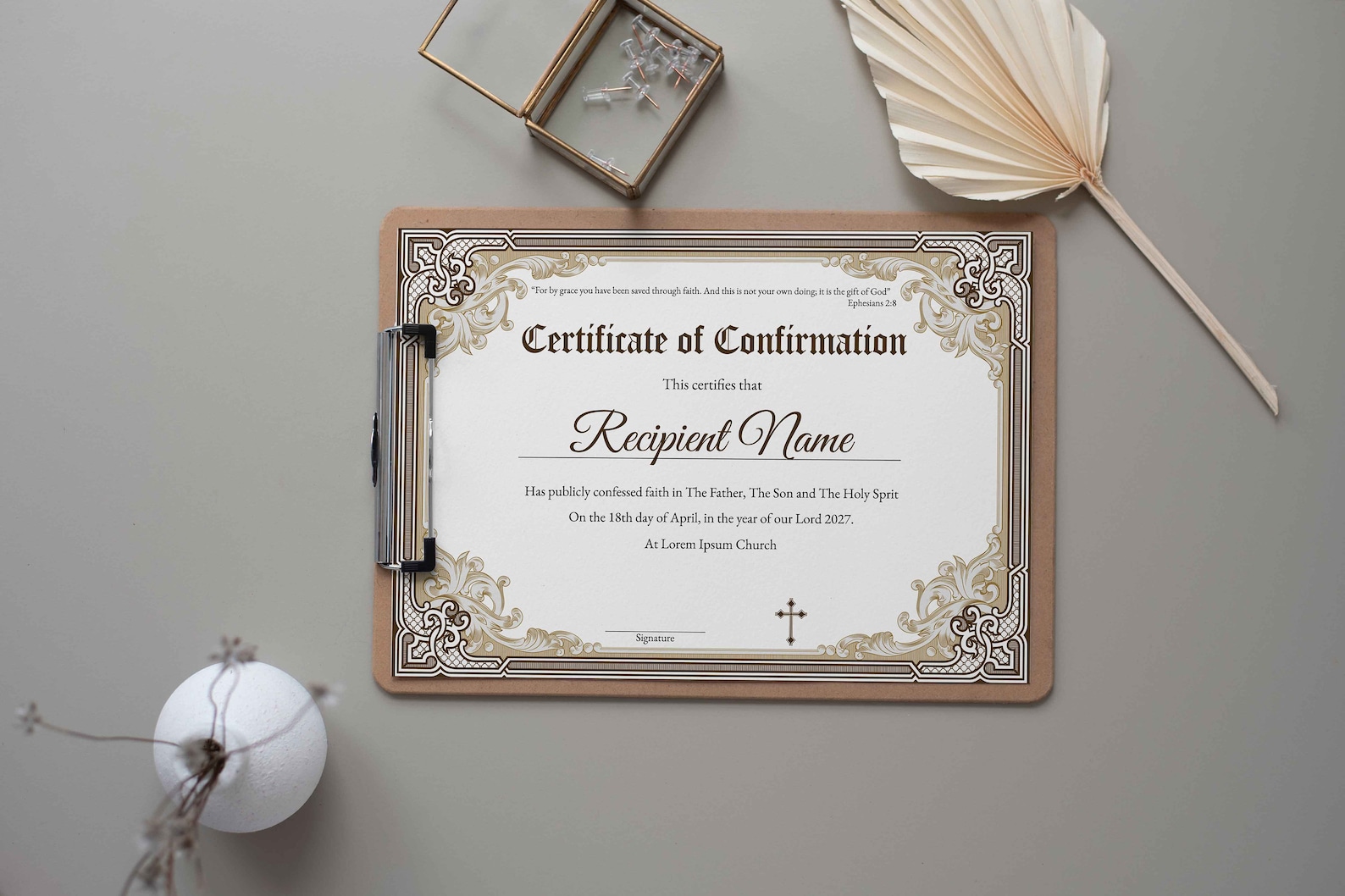 Editable Confirmation Certificate Template, Printable Certificate of ...