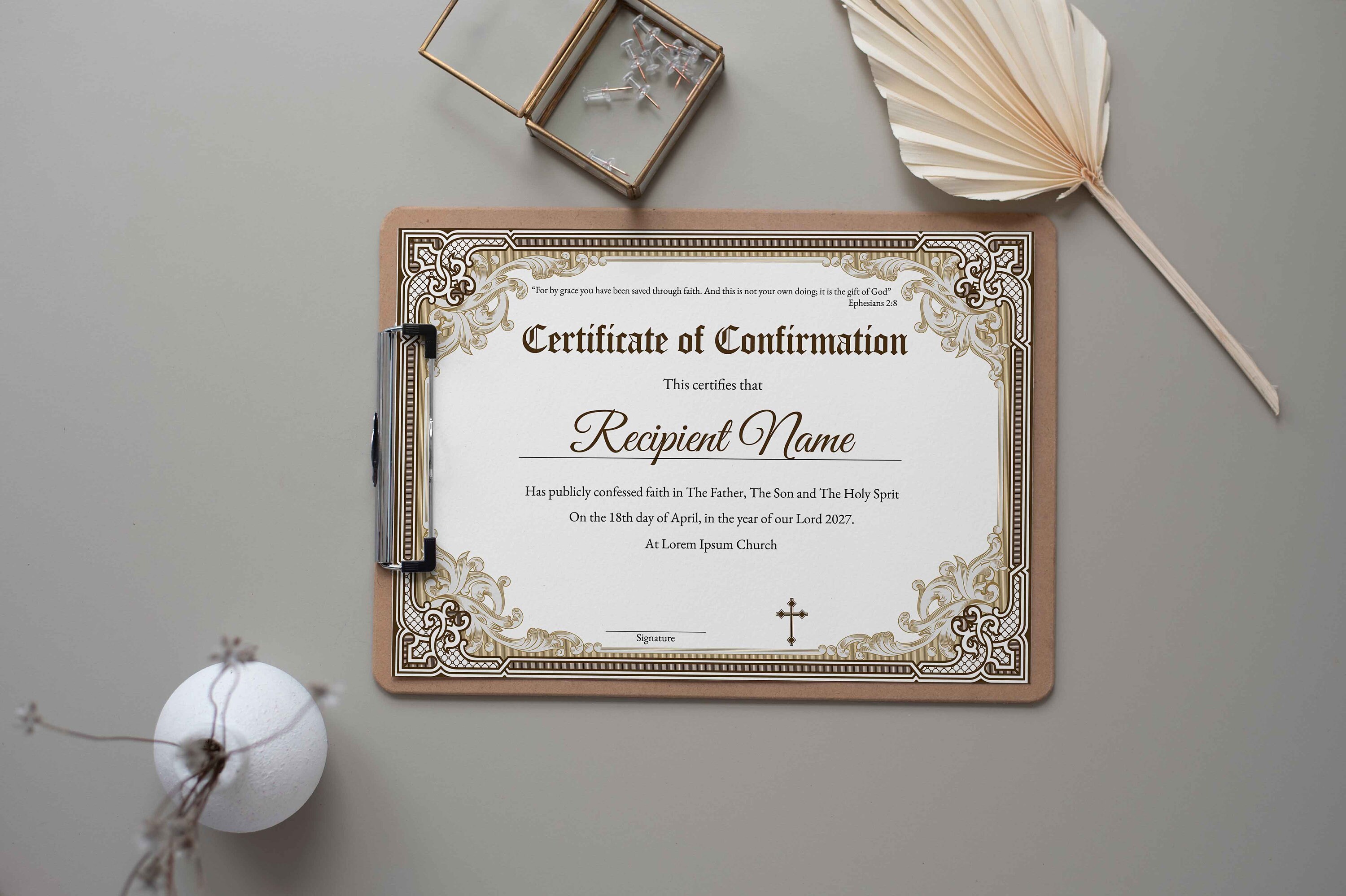 Editable Confirmation Certificate Template, Printable Certificate of ...