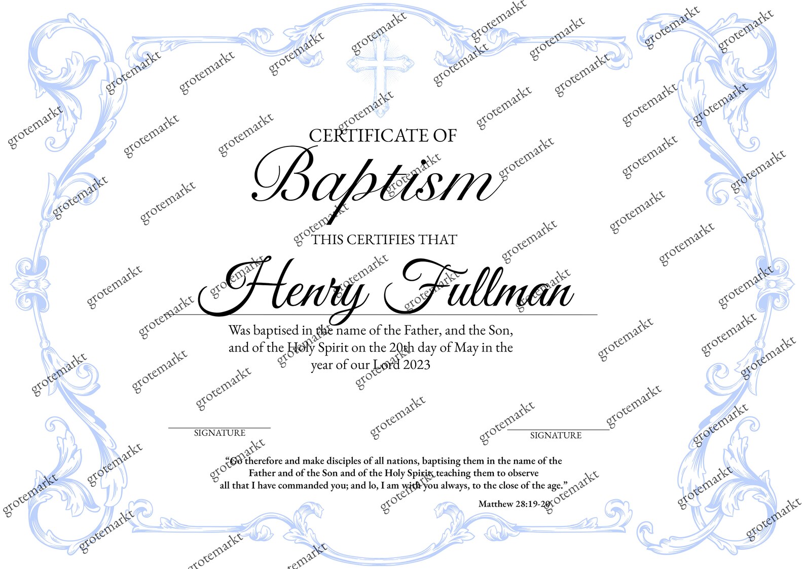 Editable Baby Dedication Certificate Template, Child Dedication ...