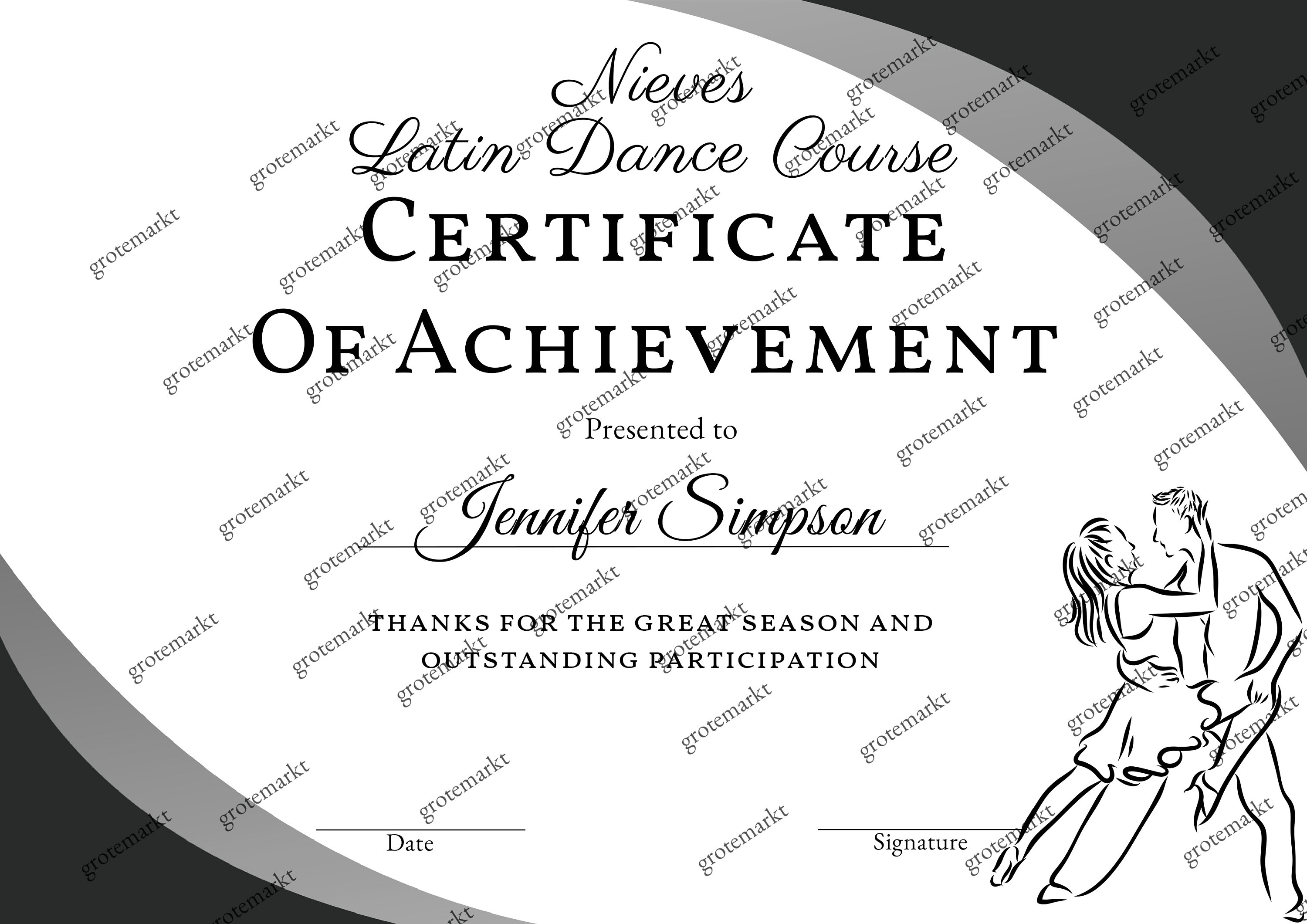 EDITABLE Dancer Certificate, Dancing Award, Dancer Printable ...