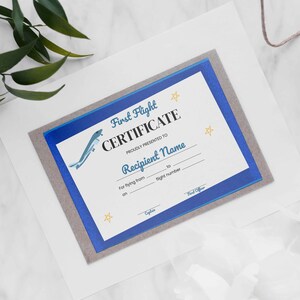 My First Flight Certificate Template, Award Certificate for Kids ...