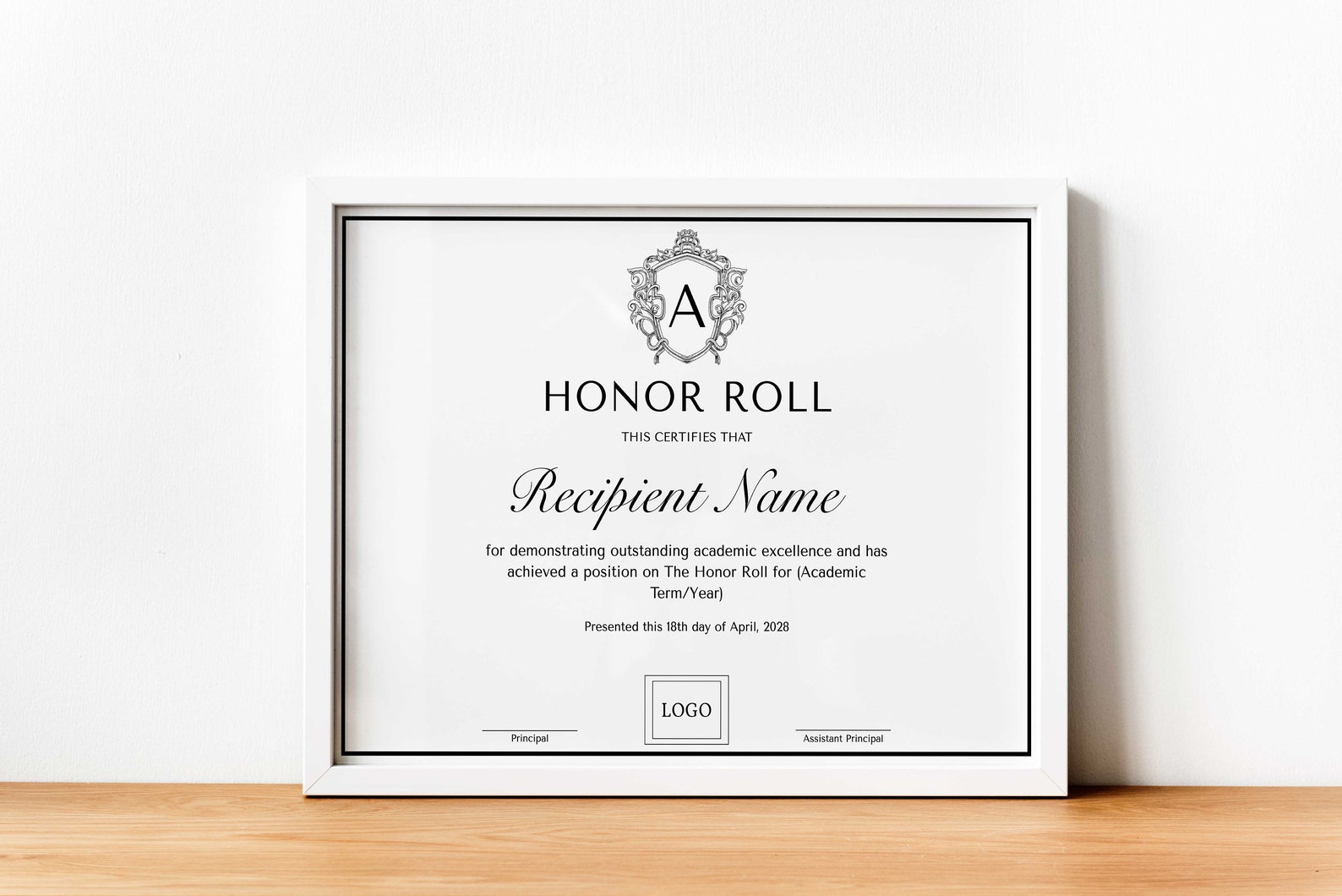 Editable Honor Roll Certificate Template, Elementary School Student ...