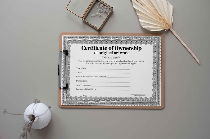 Certificate of Ownership, Transfer of Title, Fractional Ownership ...