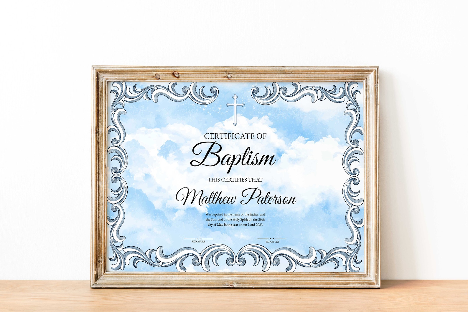 Christening Certificate, Editable Baptism Certificate Template ...