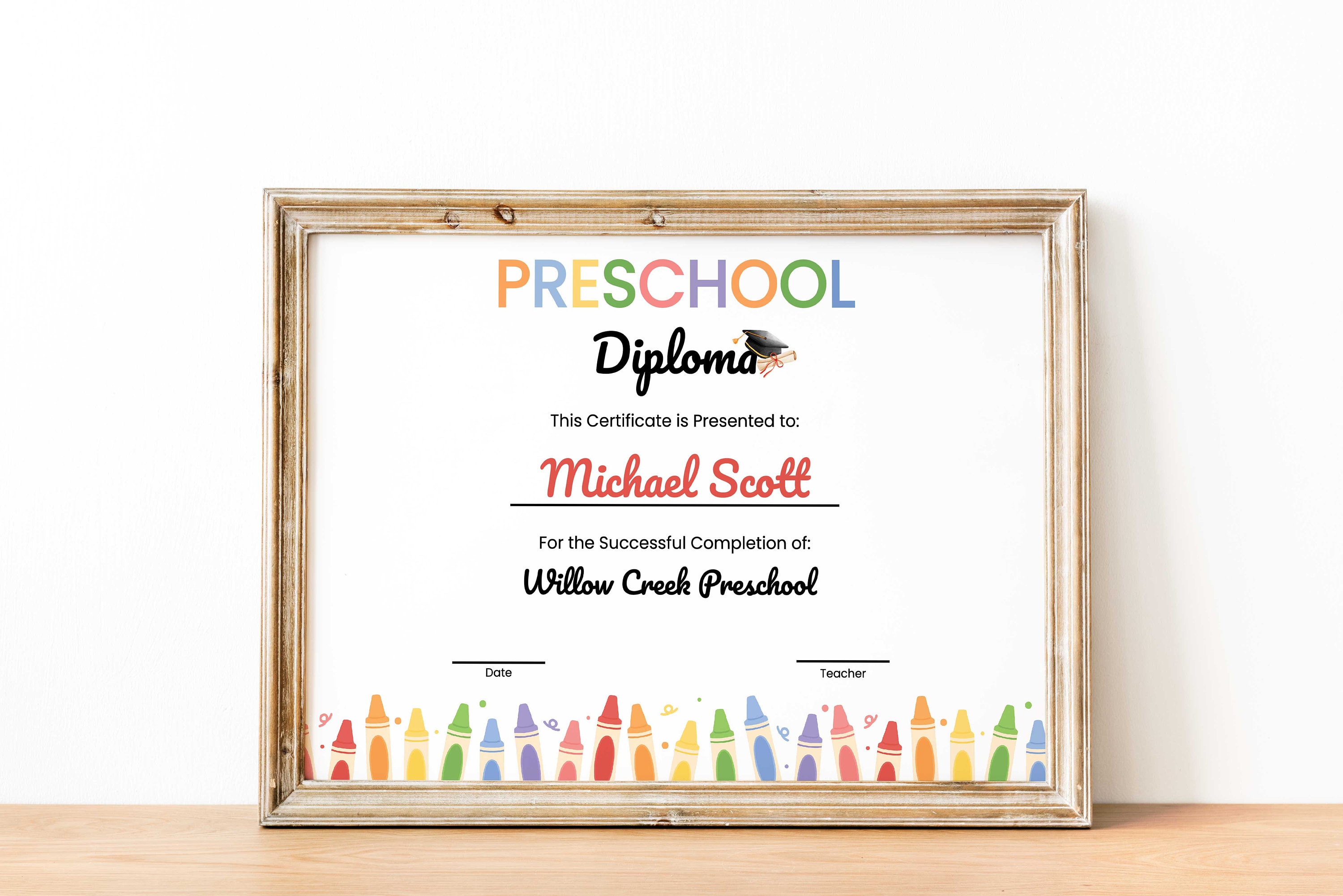 Editable Kindergarten Diploma, Kindergarten Preschool Graduation ...