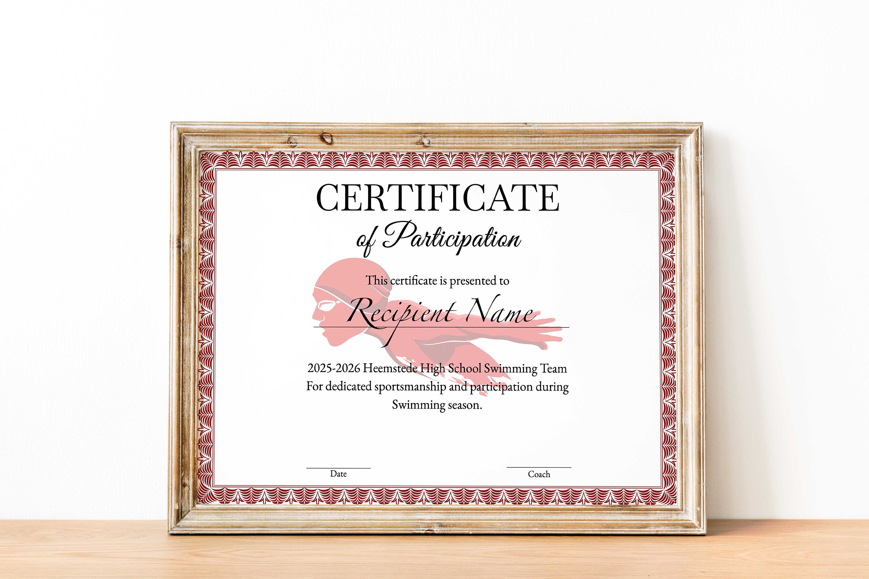 EDITABLE Swim Team Award Certificates, Swimming Awards, Printable Award ...