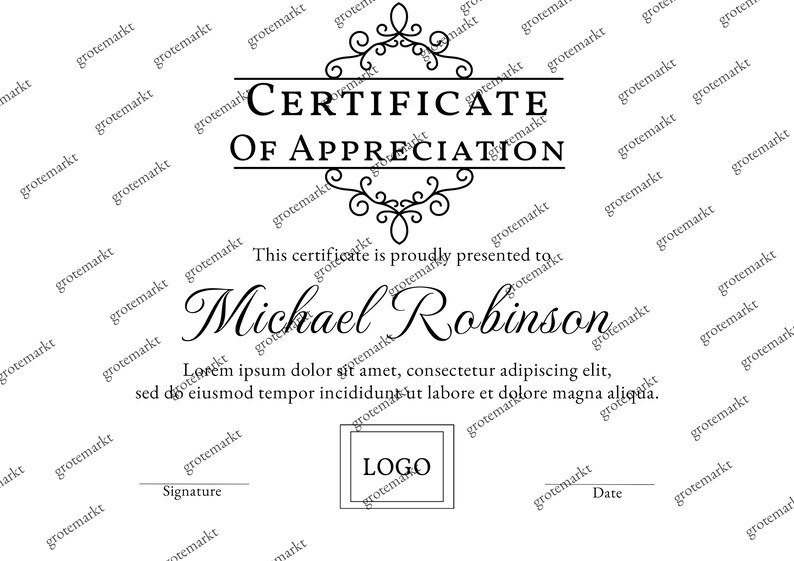 Printable Certificate Of Appreciation Editable Appreciation
