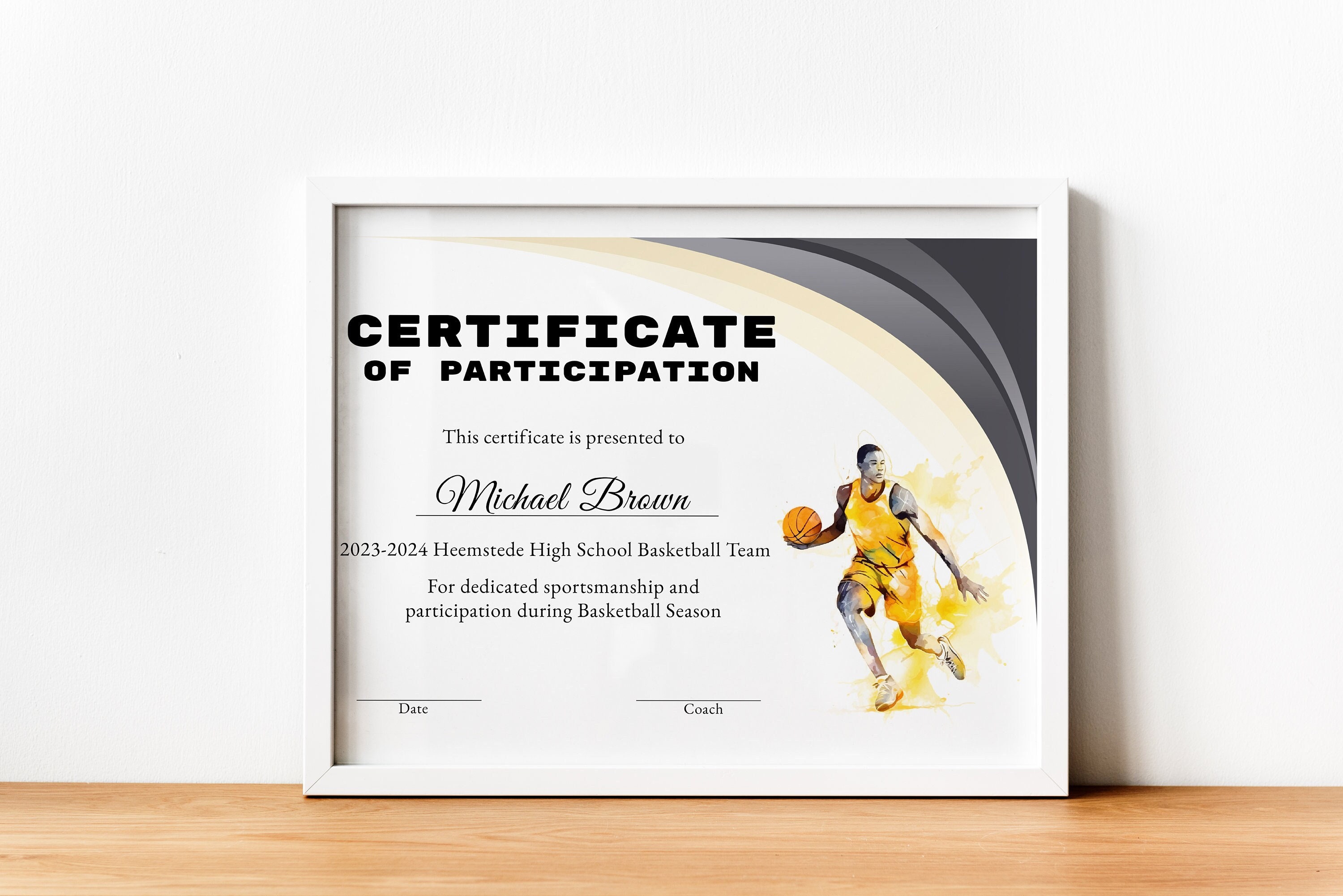 EDITABLE Basketball Award Certificate Template Printable Sports ...