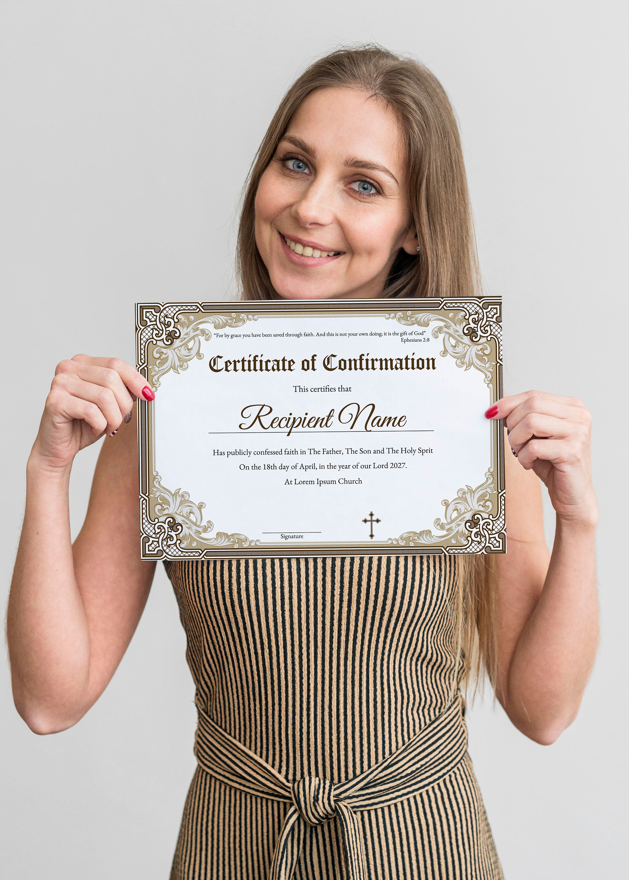 Editable Confirmation Certificate Template, Printable Certificate of ...