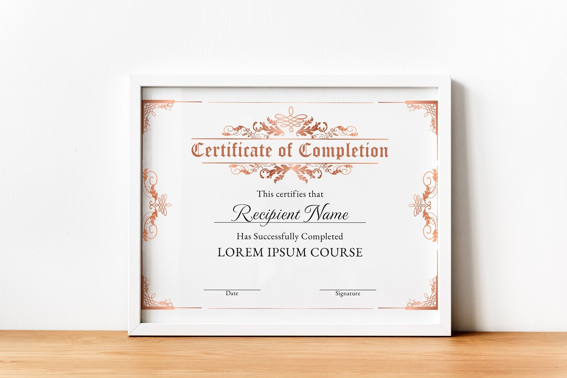 Editable Certificate of Completion, Training Certificate Template ...