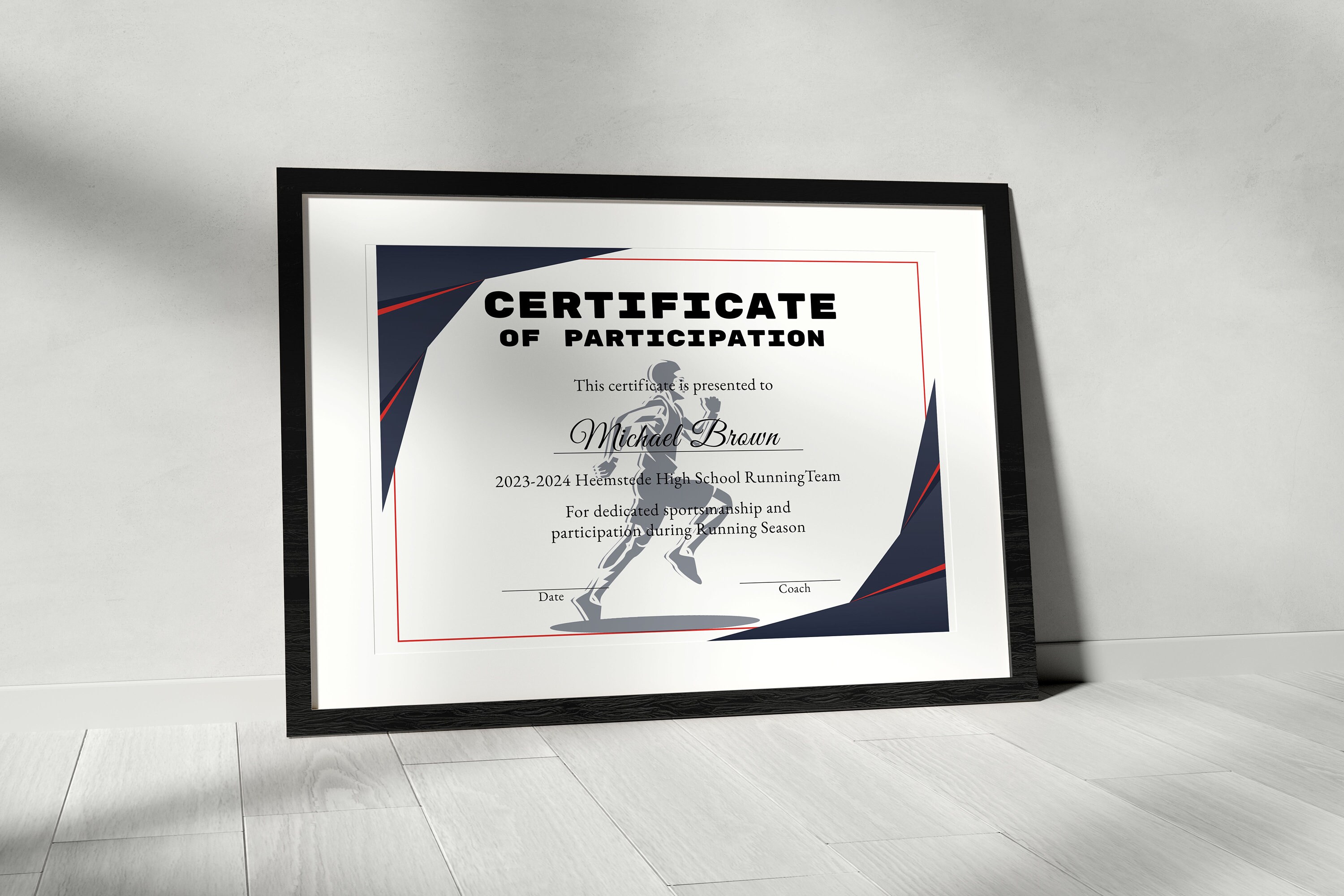 Editable Running Certificate Award Template, Sports Certificate ...