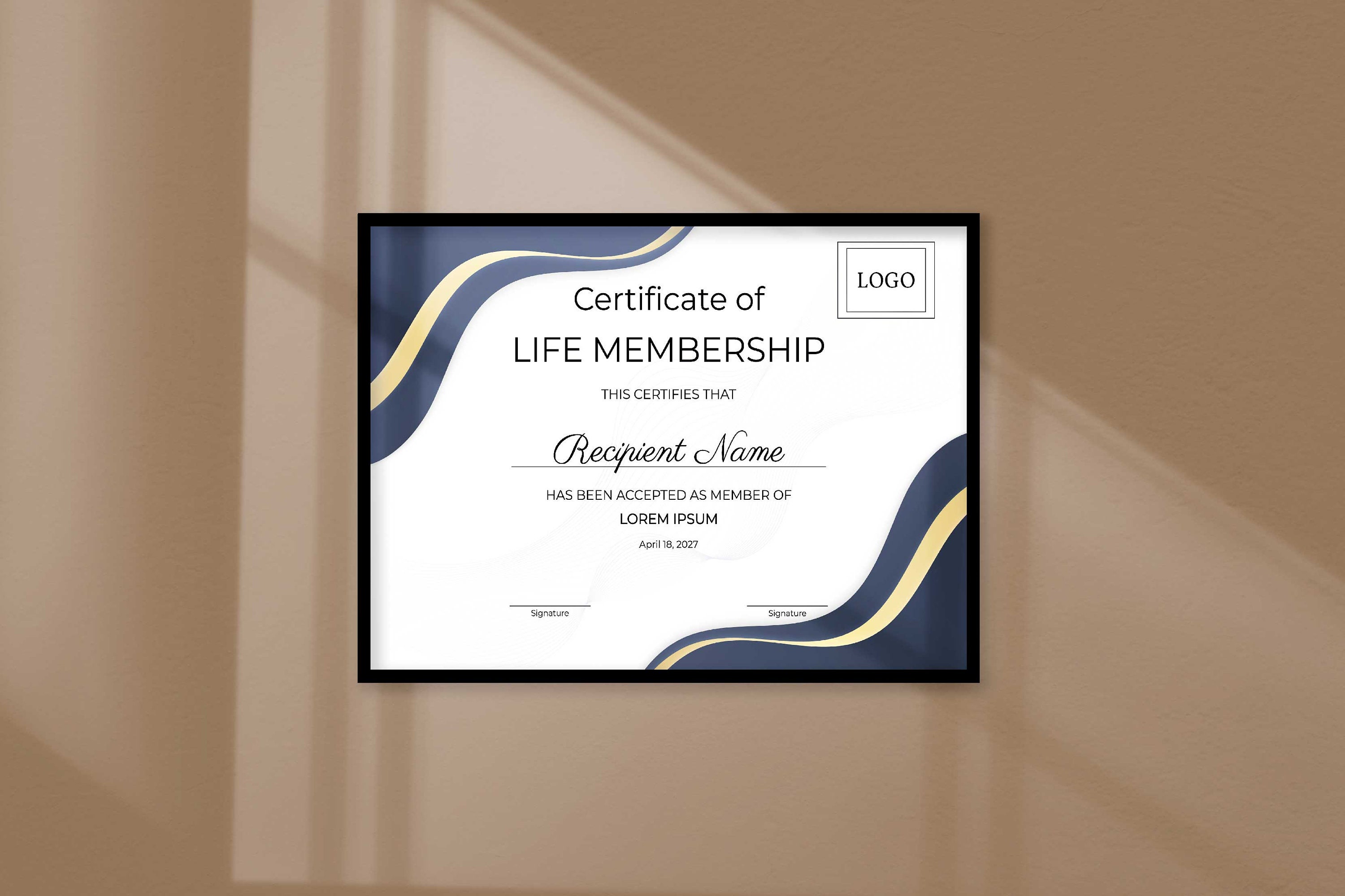 Editable Life Membership Certificate Template, Printable Elegant ...