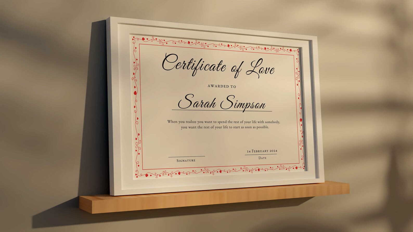 Love Certificate Template, Valentines Day Gift for Him or Her, EDITABLE ...