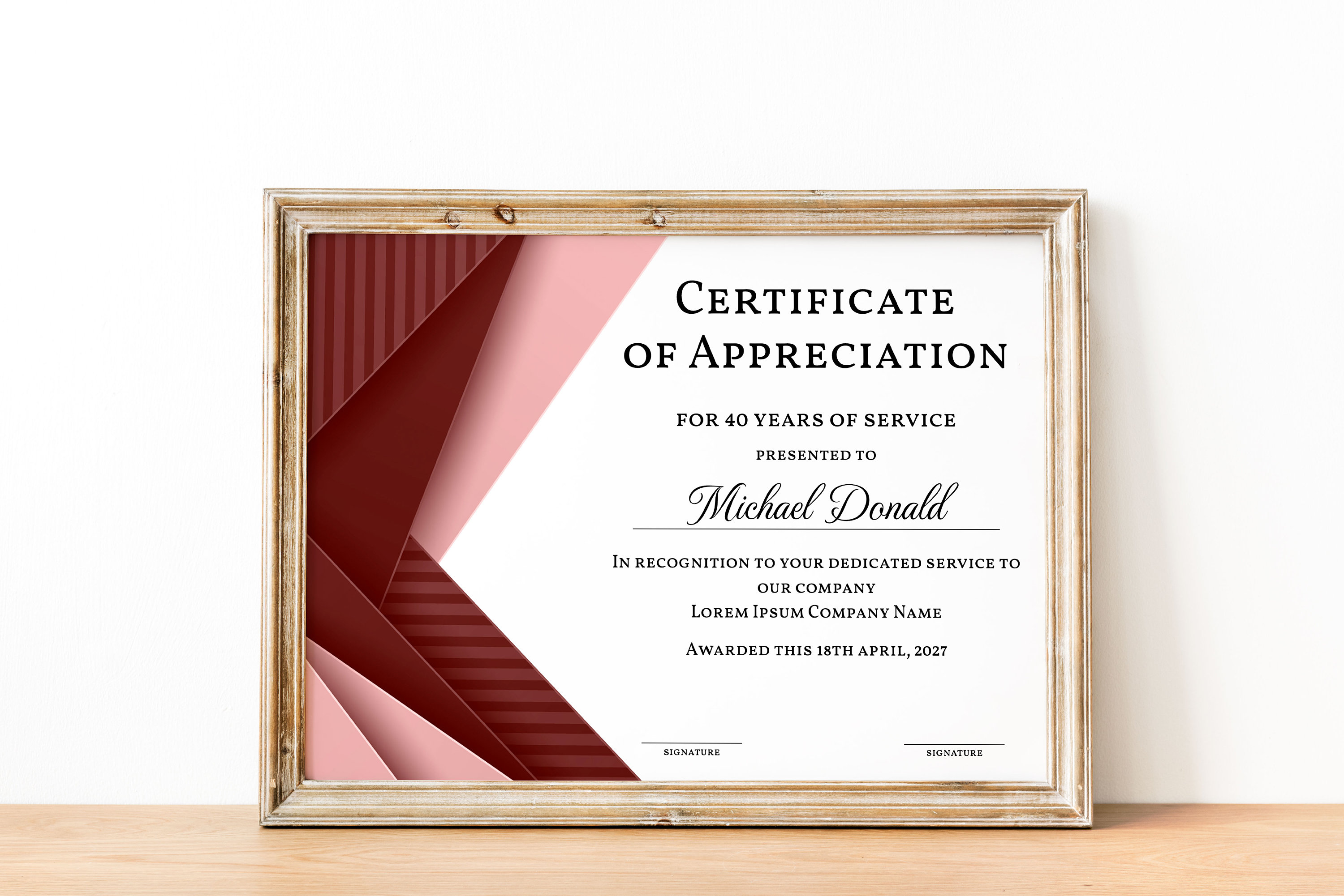 10 Years of Service EDITABLE Certificate of Appreciation Template ...