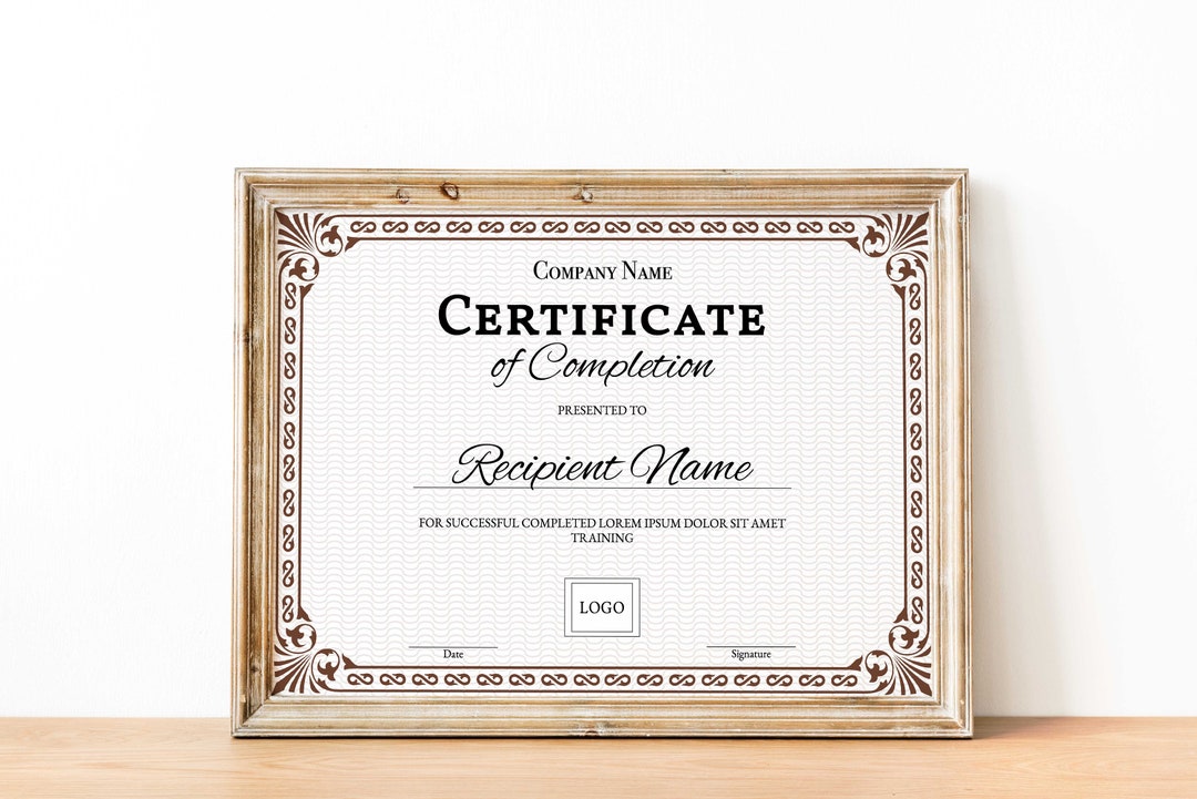 Editable Certificate of Completion, Course Certificate of Completion ...