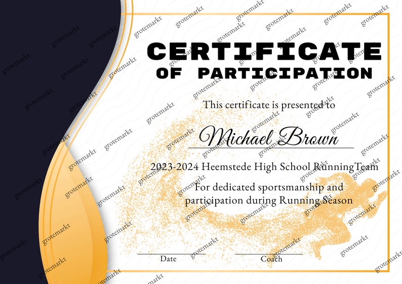 EDITABLE Cross Country Award Certificates, INSTANT DOWNLOAD, Track ...