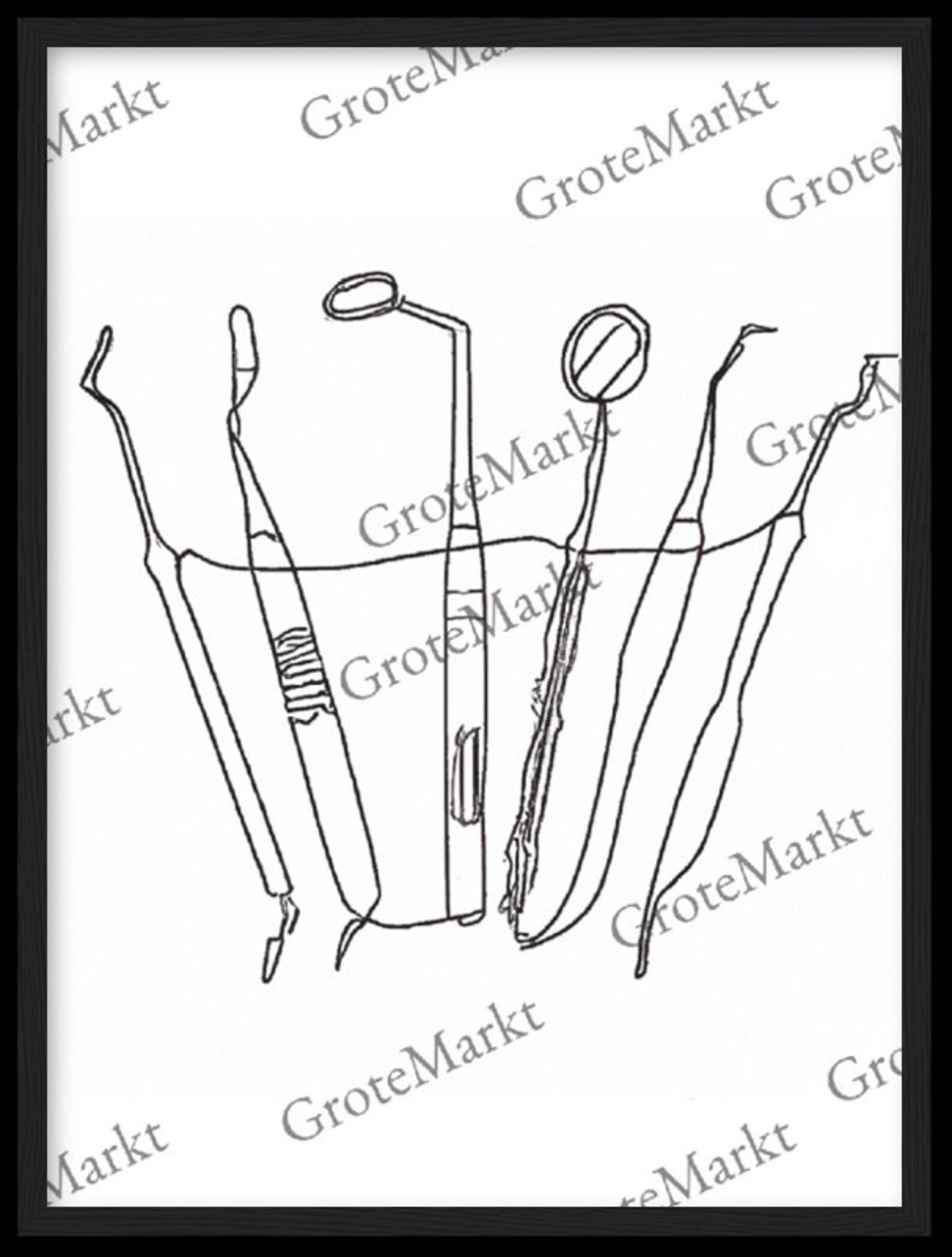 One Line Drawing, Dentist Wall Art Set, Dentistry Art Print Bundle ...
