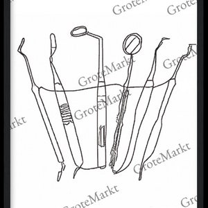 One Line Drawing, Dentist Wall Art Set, Dentistry Art Print Bundle ...