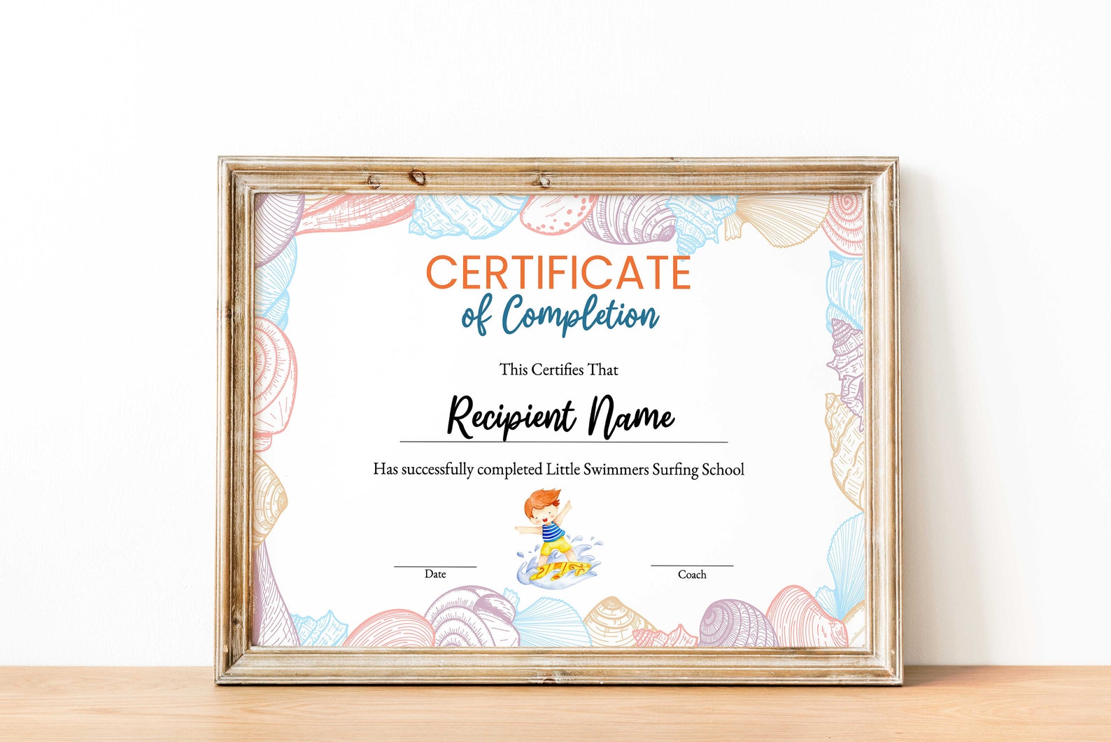EDITABLE Swimming Certificate Template, Kids Sports Swimming Award ...