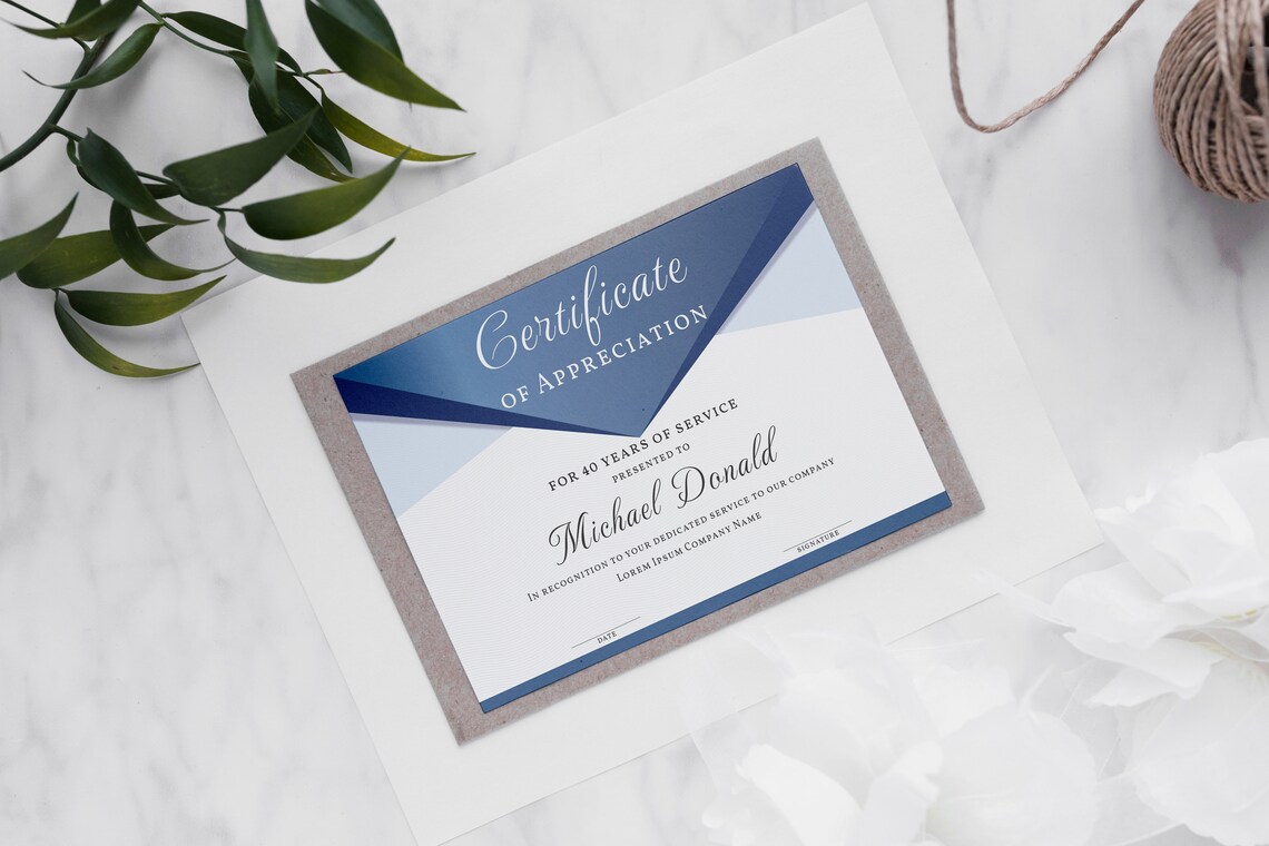 EDITABLE Years of Service Certificate, Appreciation Certificate ...