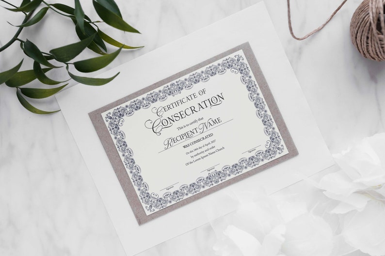 Editable Certificate of Consecration Template, Printable Consecration ...