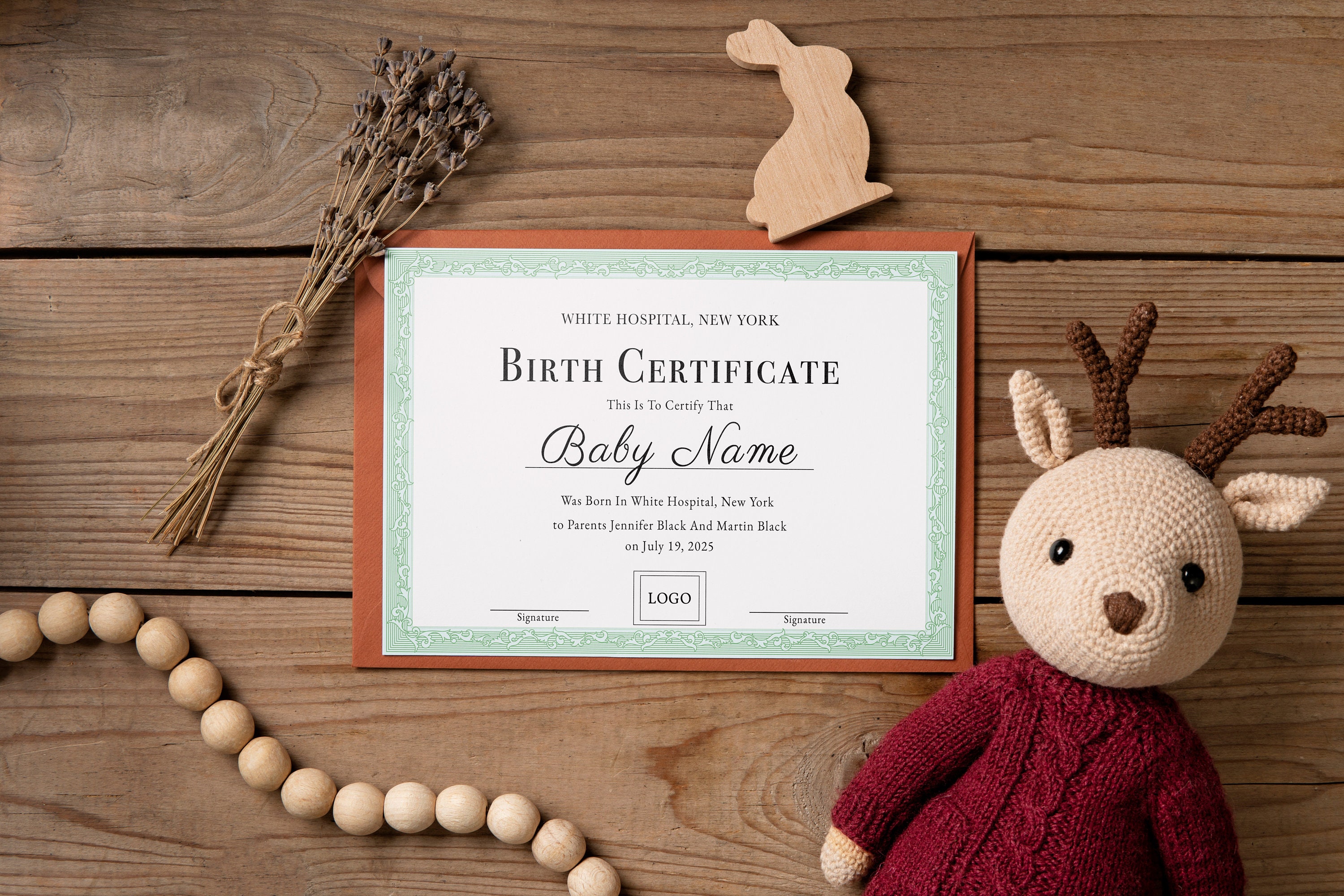Birth Certificate Template, Printable Certificate of Birth, Maternity ...