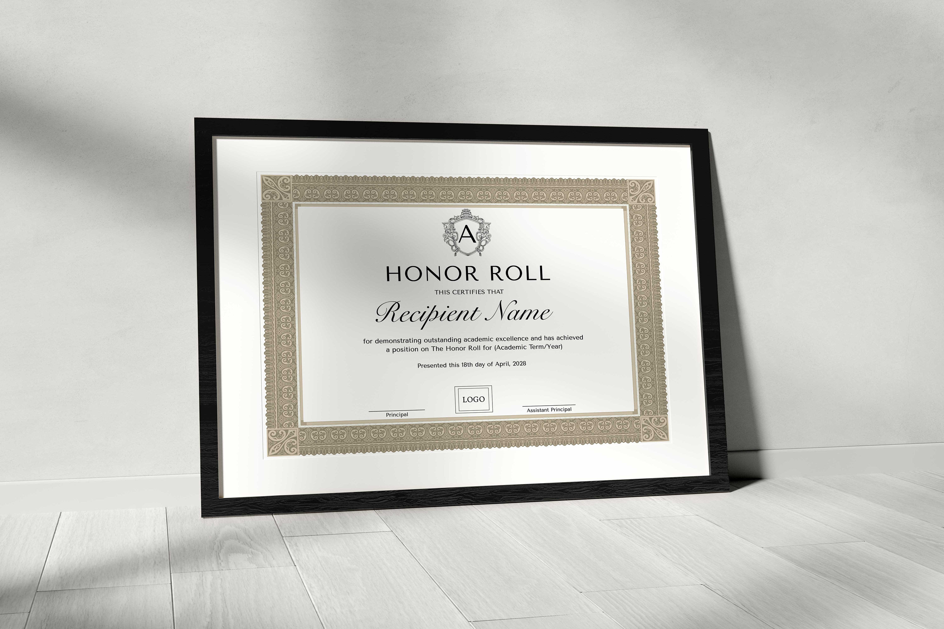 Editable Honor Roll Certificate Template, Elementary School Student ...