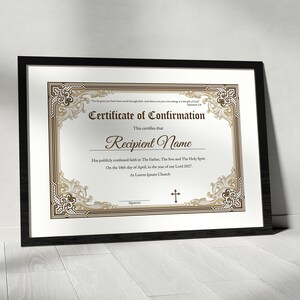 Editable Confirmation Certificate Template, Printable Certificate of ...