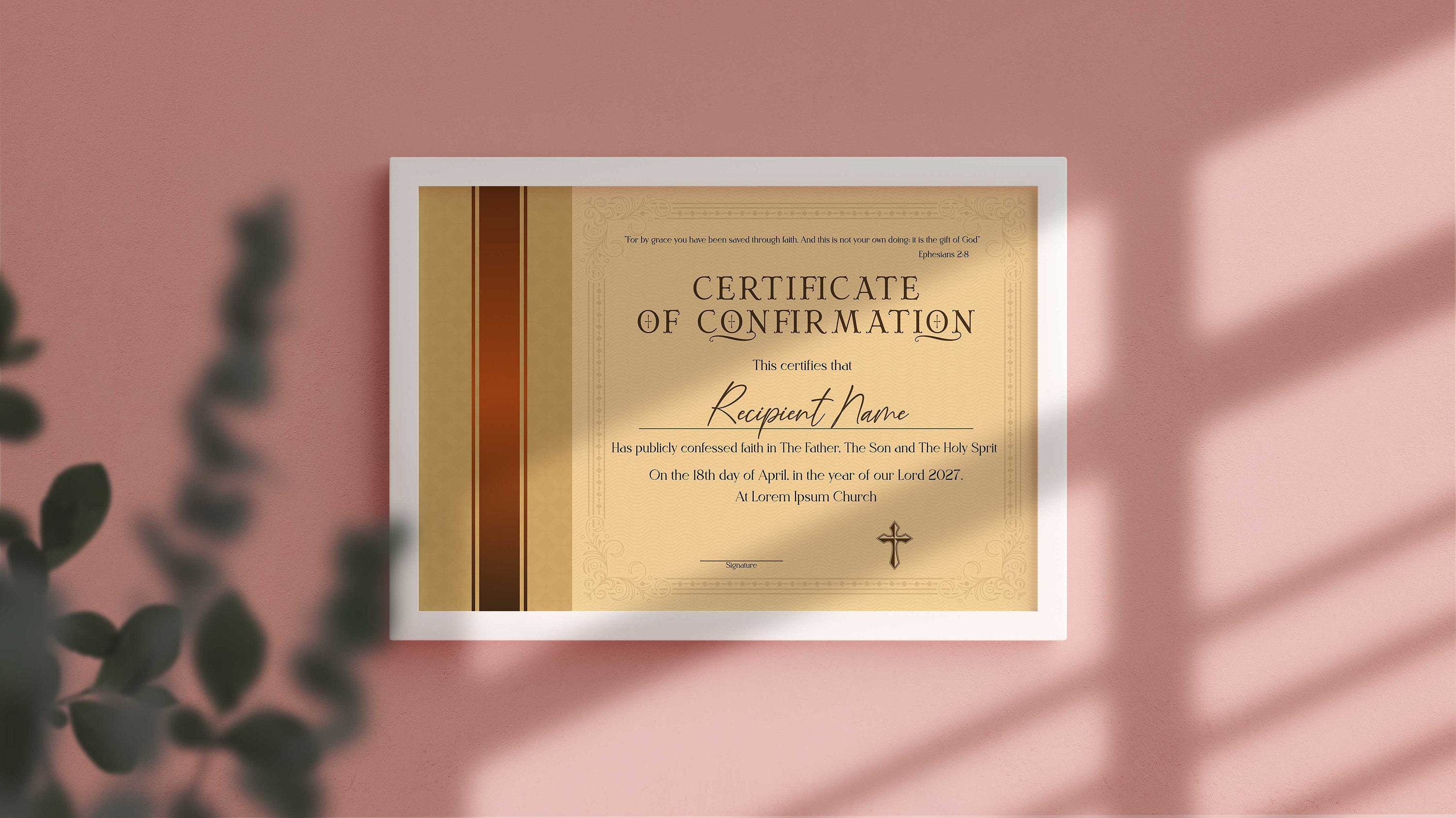 Editable Confirmation Certificate Template, Printable Certificate of ...