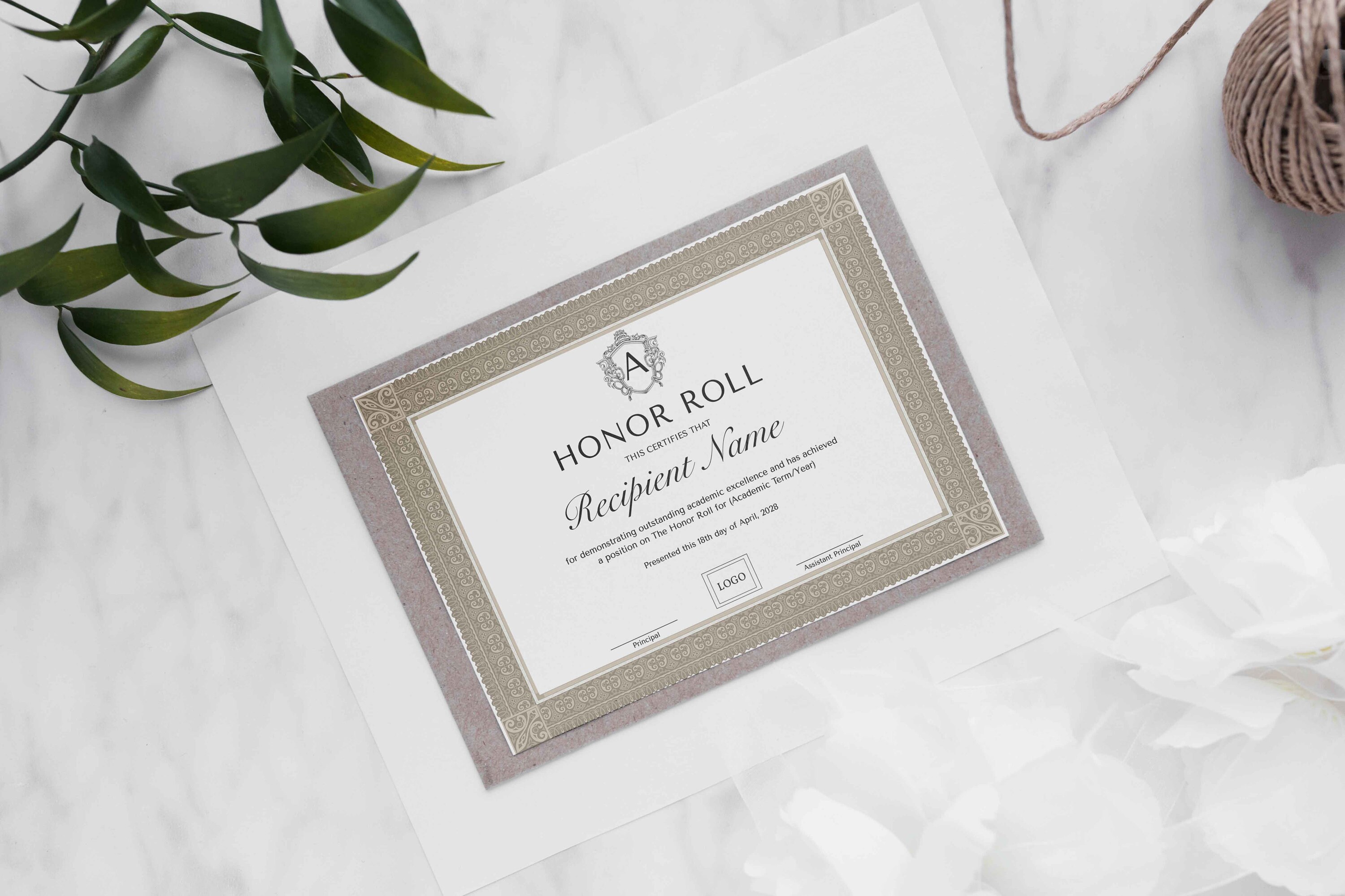 Editable Honor Roll Certificate Template, Elementary School Student ...