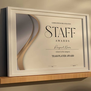 Best Staff Awards, Funniest Staff Member, Team Player Award EDITABLE ...