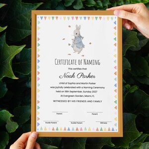 Editable Certificate of Naming Ceremony Printable Baby Naming ...