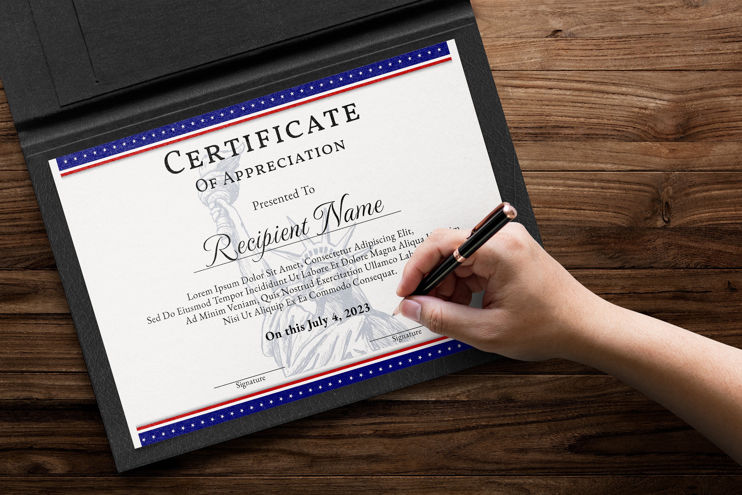 American Flag Certificate Template, Independence Day, Editable ...