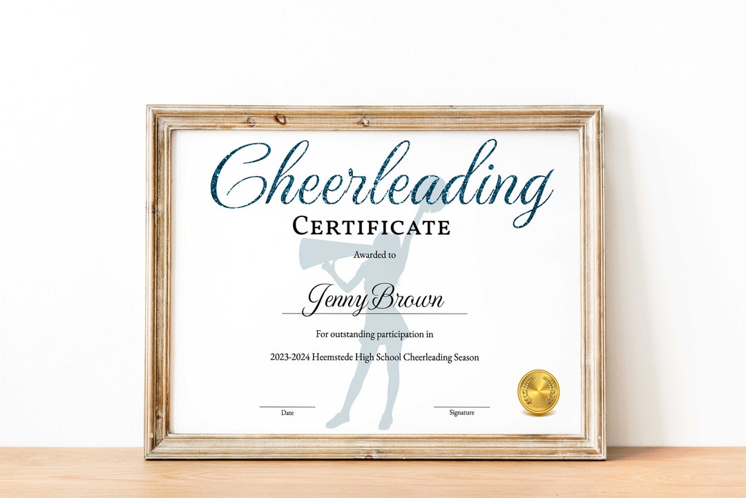 Cheerleading Award Certificate, End of Season Cheerleading Award ...