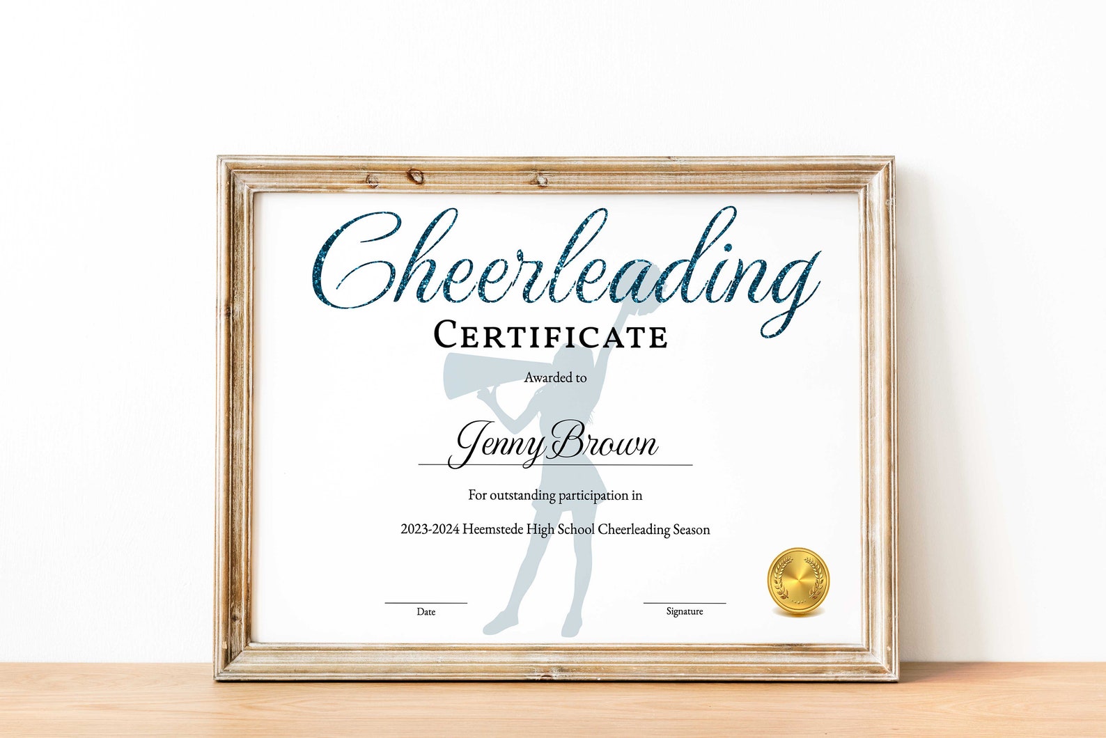 Cheerleading Award Certificate, End of Season Cheerleading Award ...